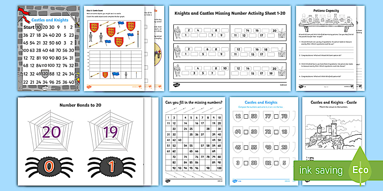 KS1 Maths Mystery at Dragonspire Castle and Supporting Resources