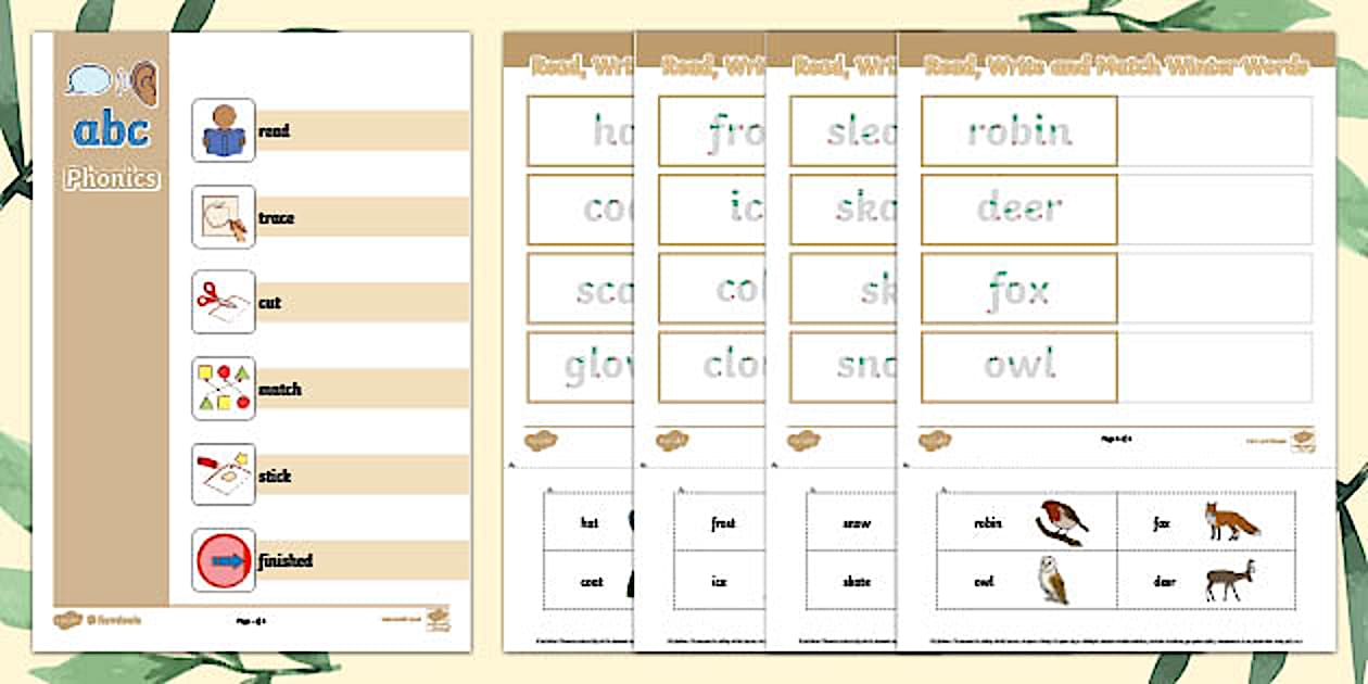 SEND Structured Steps Read, Write and Match Winter Words