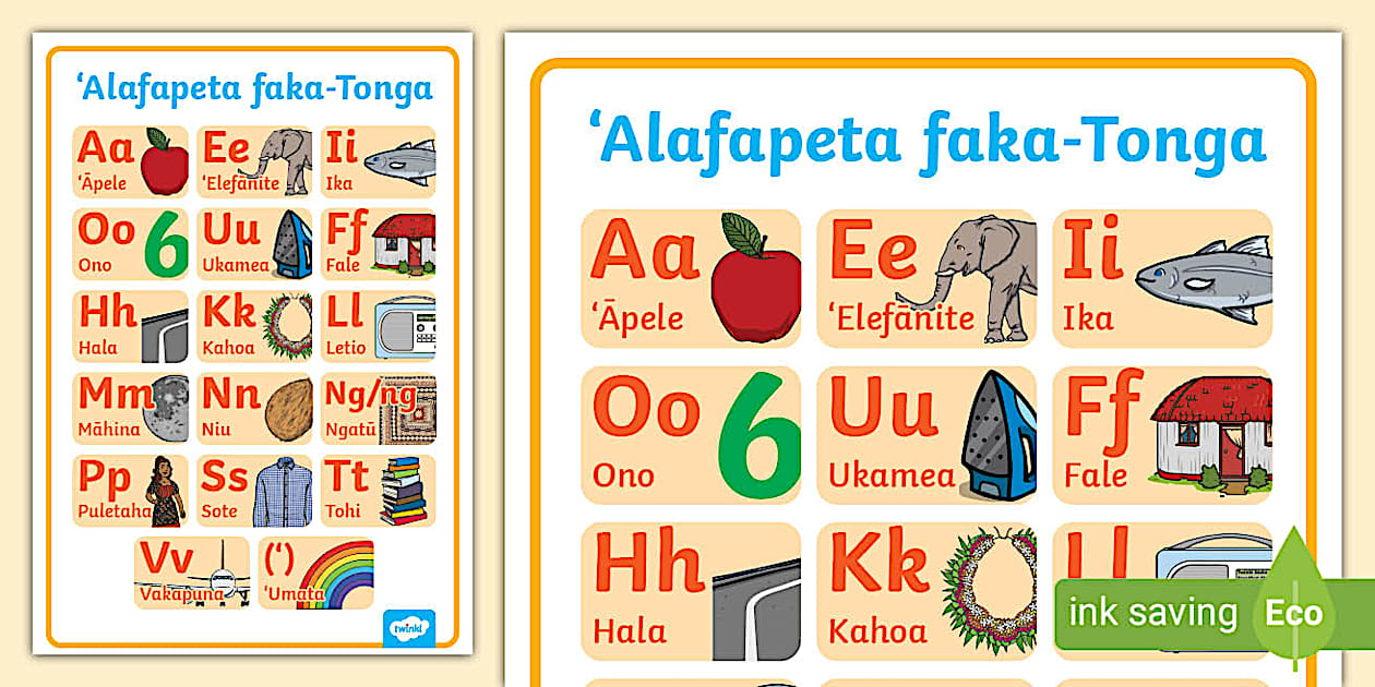 Tongan Alphabet Display Poster - Tongan Language Week