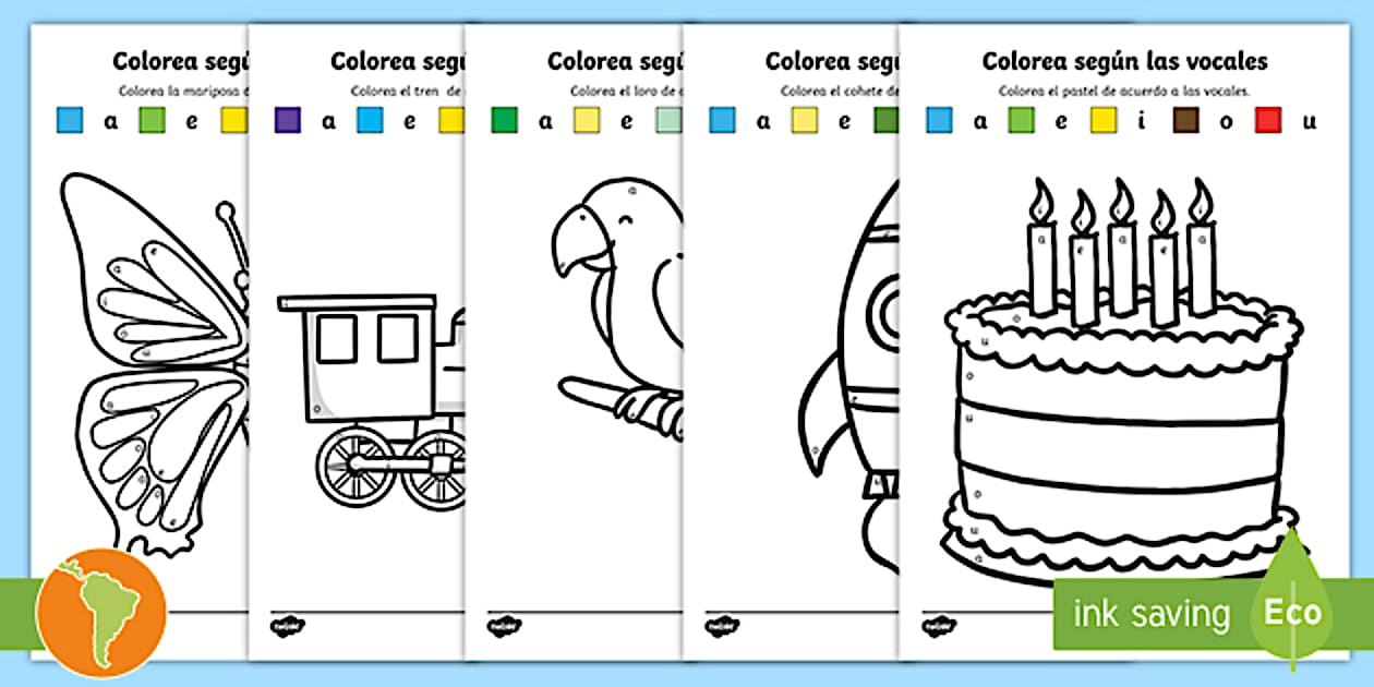 Colorear según las vocales- Guía de trabajo (Teacher-Made)