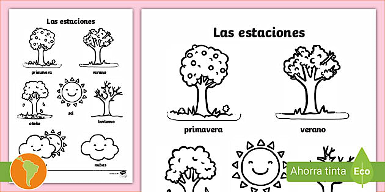 Hoja de actividad: las estaciones del año- Guía de trabajo