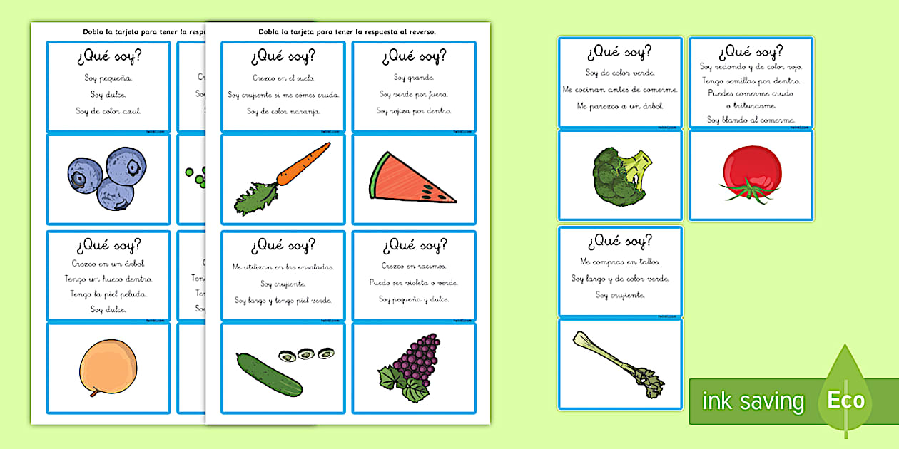 Juego: ¿Qué soy? - Frutas y verduras