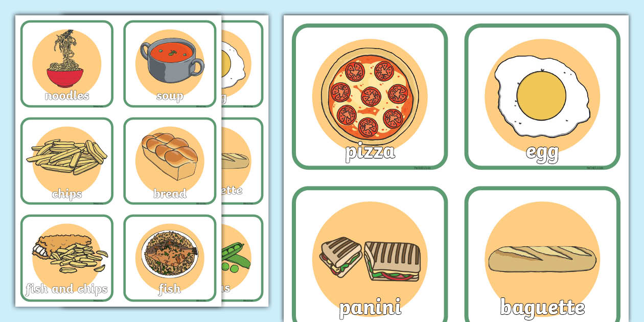 Food Cards (teacher made) - Twinkl