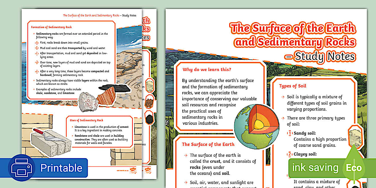 The Surface of the Earth and Sedimentary Rocks Study Notes