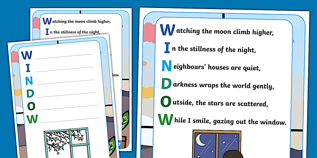 Window Acrostic Poem Example and Template - Twinkl