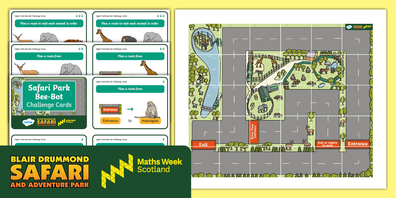 FREE! - Safari Park Floor Mat and Challenge Cards (Bee-Bot)