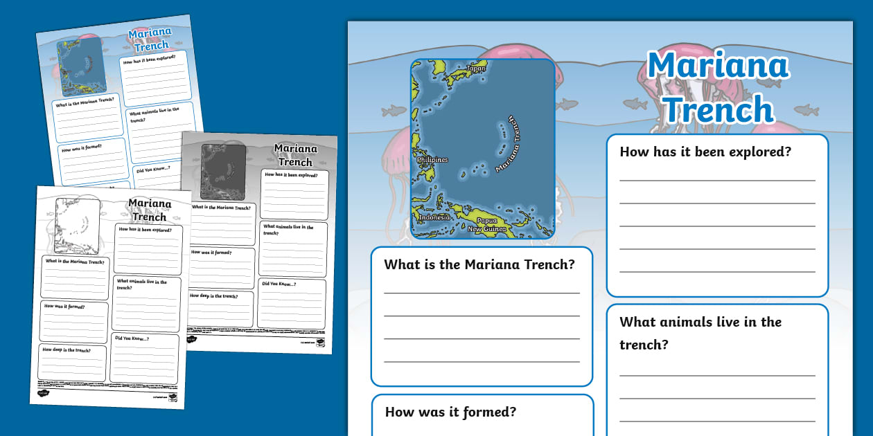 Mariana Trench Fact File Template (Teacher-Made) - Twinkl