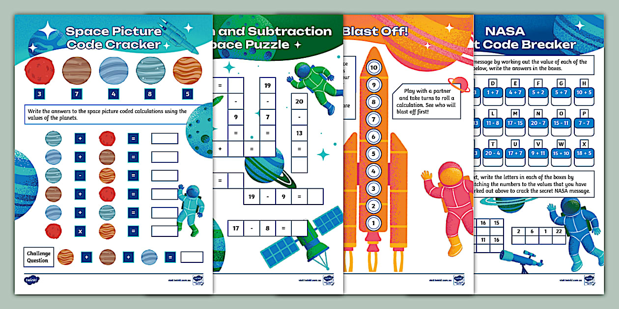 Space Maths Activities and Puzzles (teacher made) - Twinkl