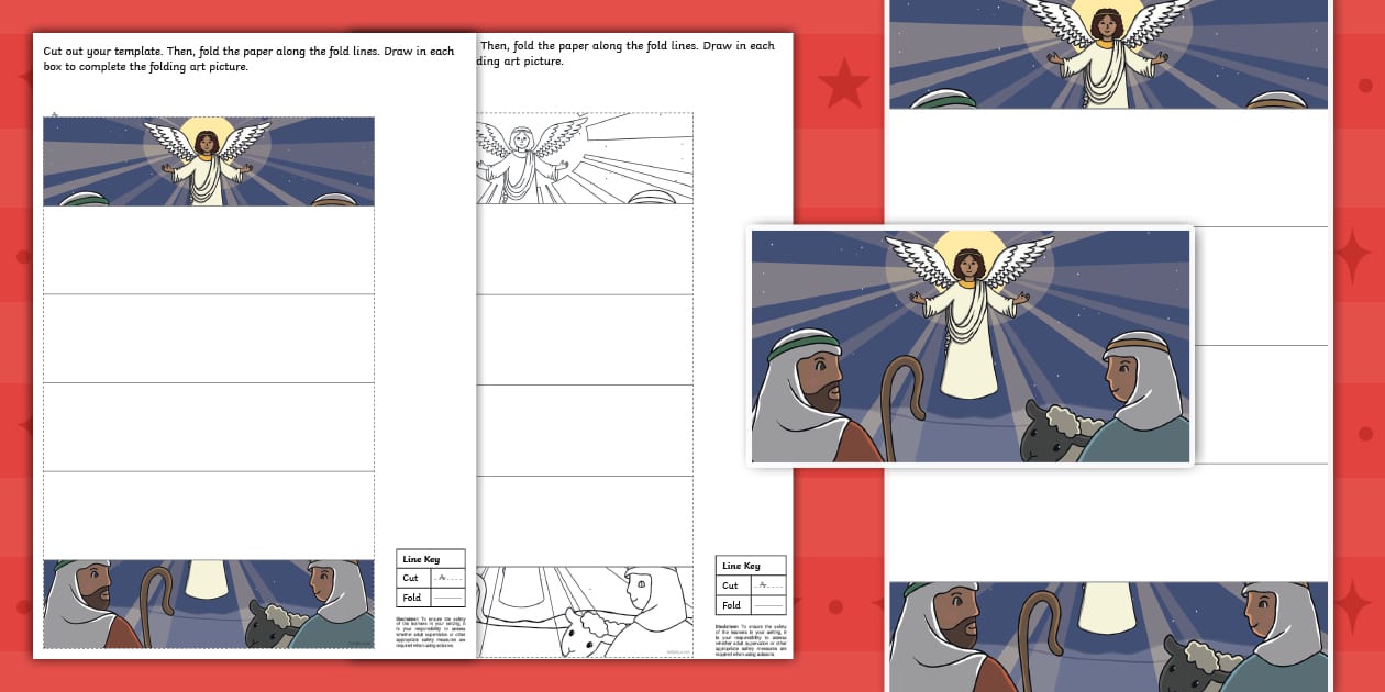 Nativity Folding Art Template Twinkl