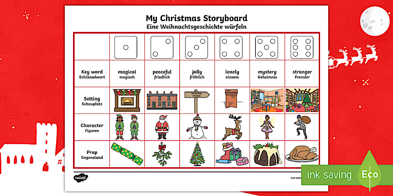 Christmas Story Writing Activity English/German - Twinkl