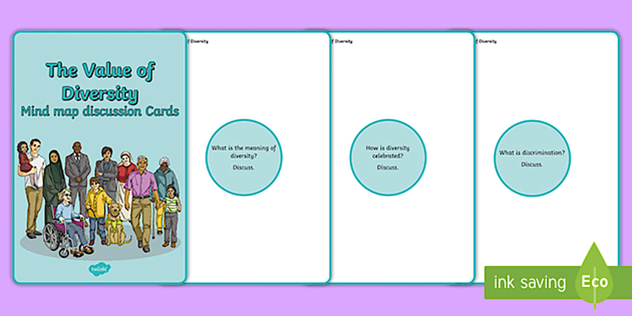 The Value of Diversity Mind Map Discussion Cards - Twinkl