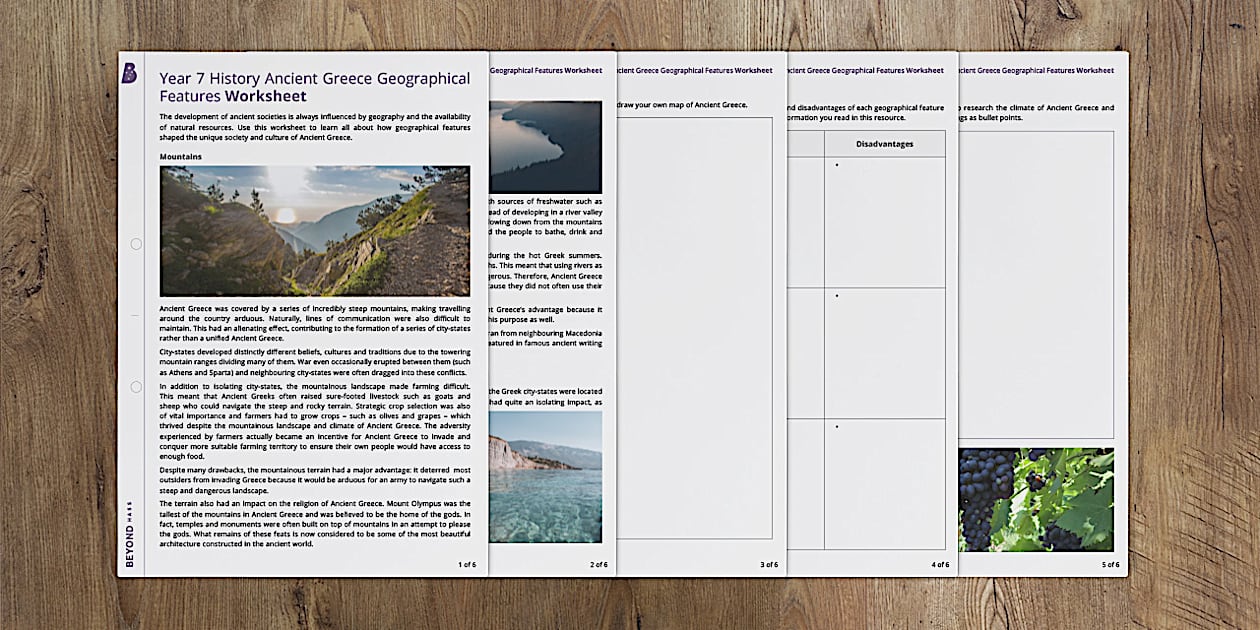 Year 7 History Ancient Greece Geographical Features - Twinkl
