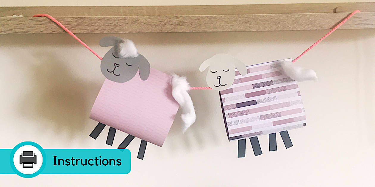 Spring Lamb Garland Paper Craft | DIY Decorations - Twinkl