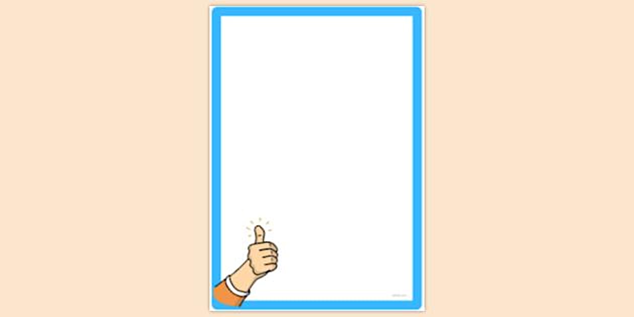 A Thumb Page Border | Page Borders | Twinkl