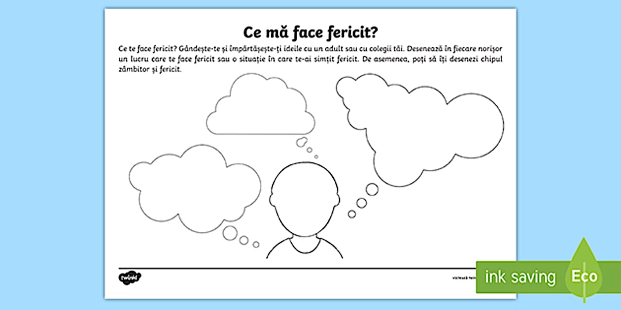Ce mă face fericit? - Fișă de activitate (teacher made)