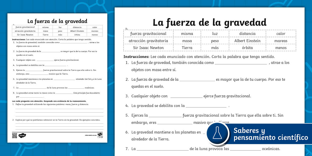 La fuerza de la gravedad