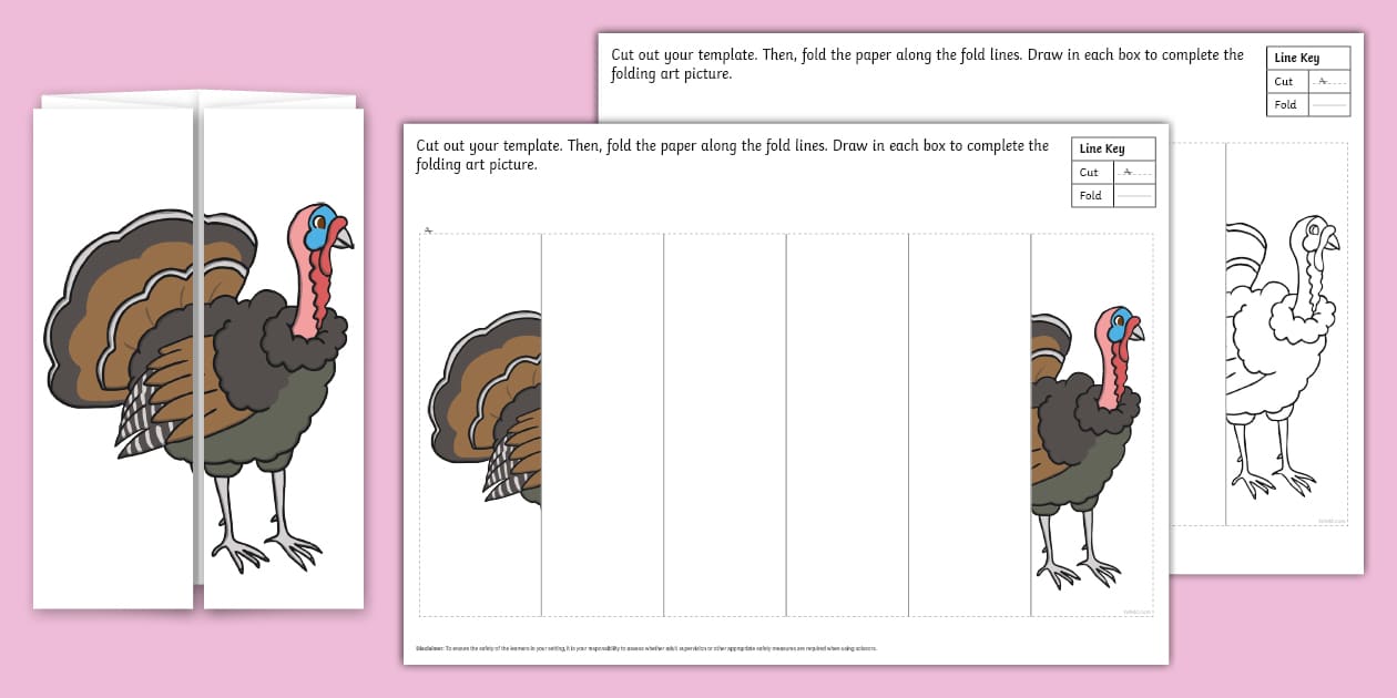 Turkey Folding Art Template - Twinkl Art (teacher made)