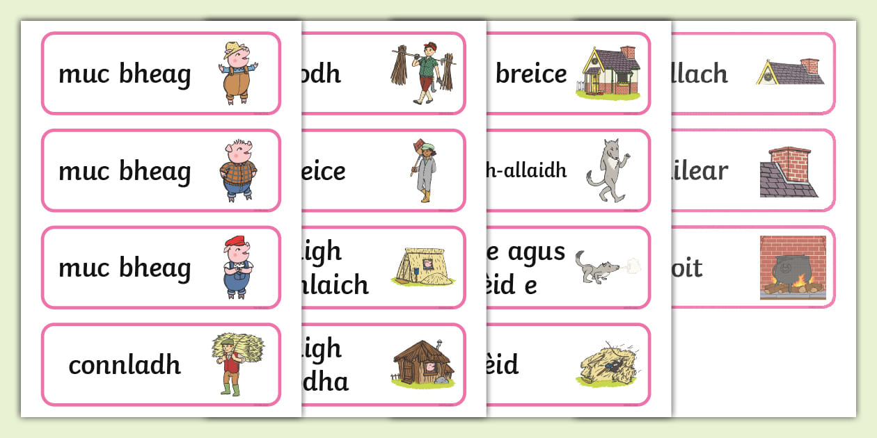 Na Trì Mucan Beaga - Cairtean-facail (Hecho por educadores)