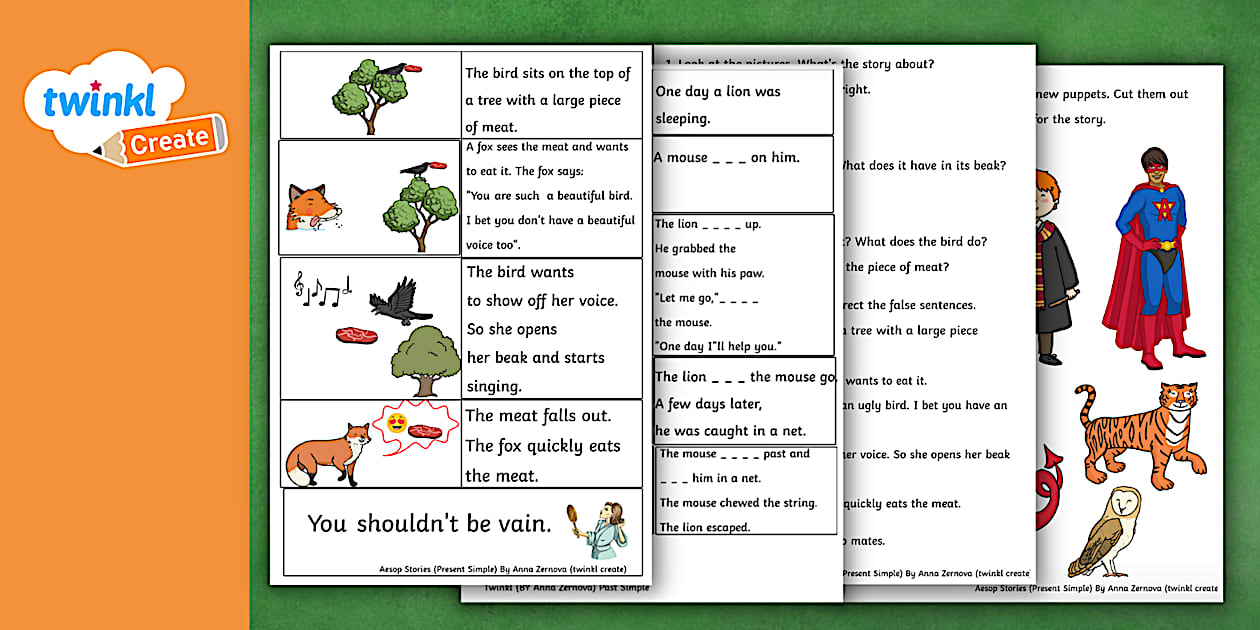 Activities to Aesop's fables made by Anna Zernova in Twinkl Create