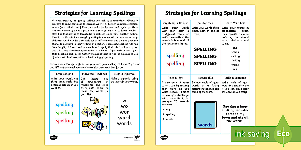 Ways to Practise Spellings | How to Learn Spellings - Twinkl