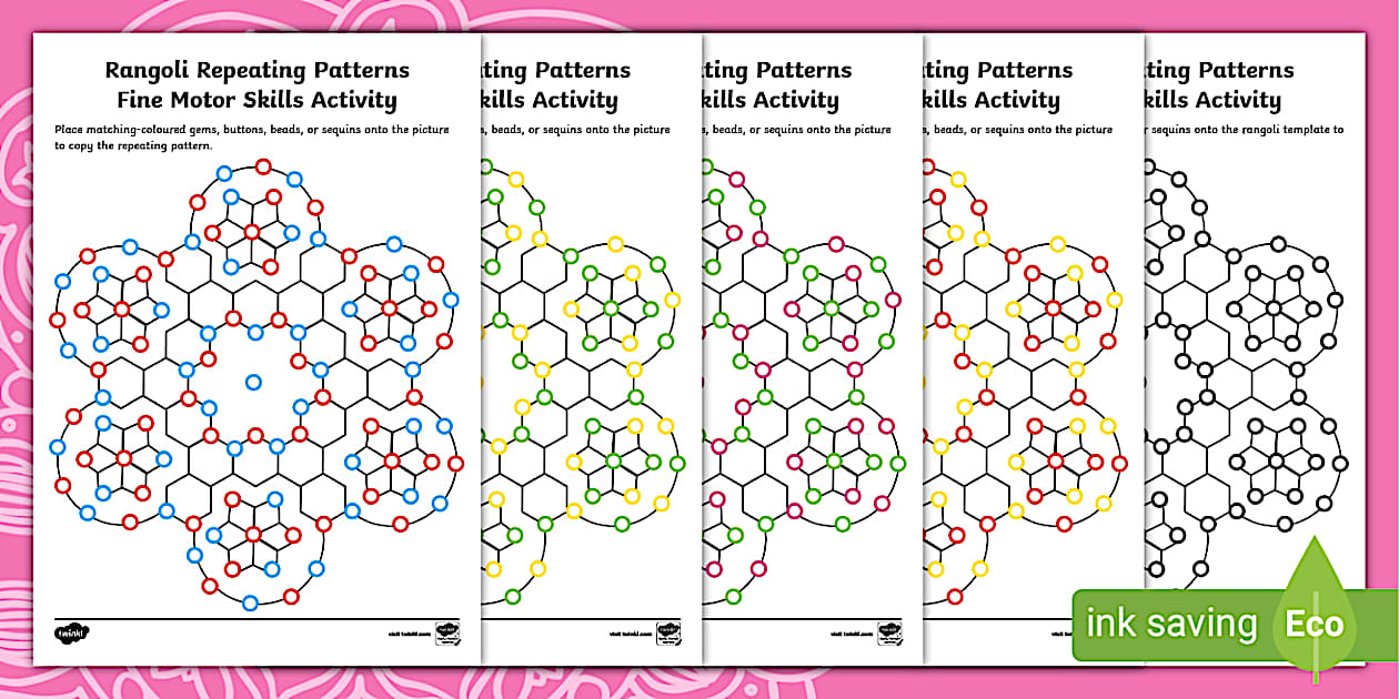 Rangoli Repeating Patterns Fine Motor Skills Activity