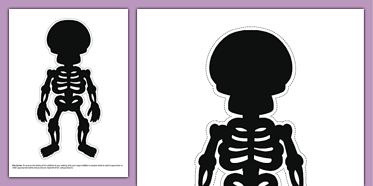 Skeleton Silhouette Cut-Out (Teacher-Made) - Twinkl