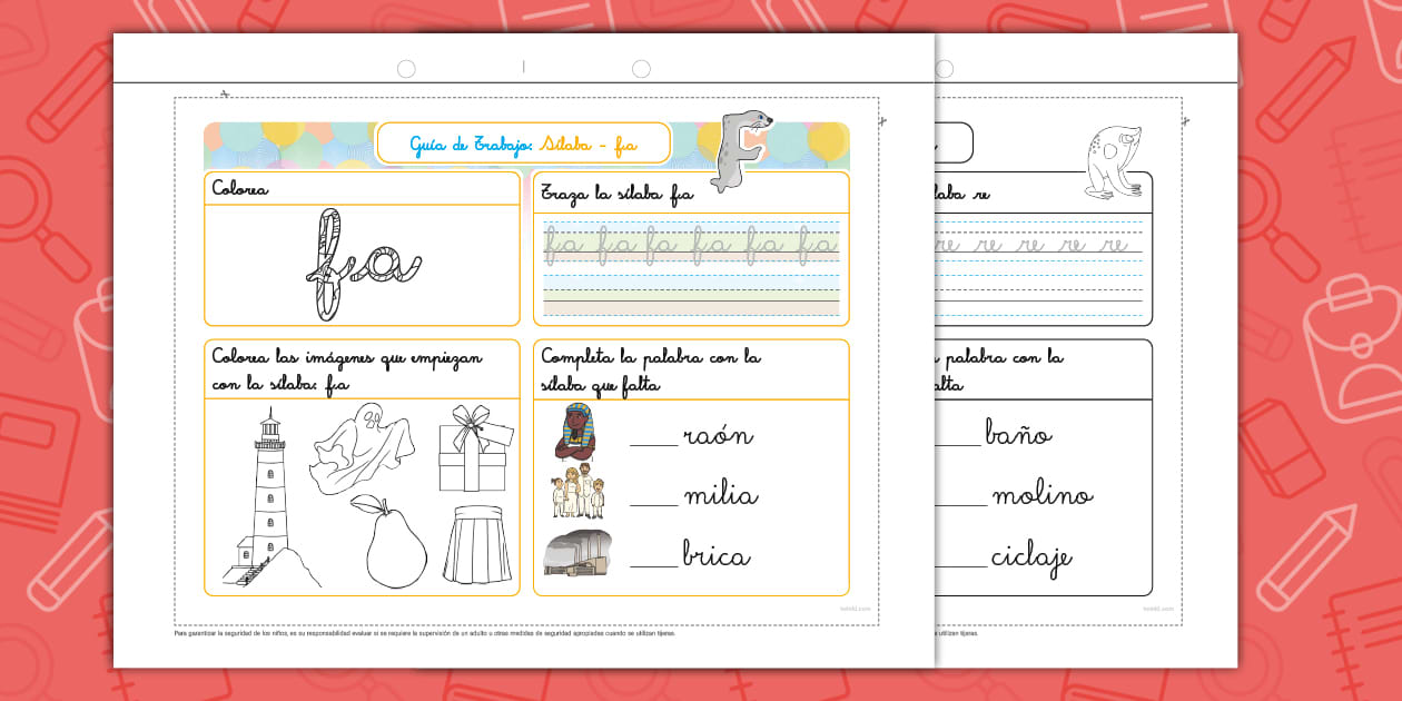 Guía de Trabajo: Sílaba - fa - Twinkl Chile - Twinkl