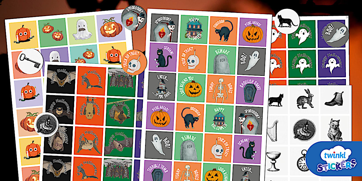 Scrapbook Stickers -Bumper Pack Halloween Theme - Twinkl