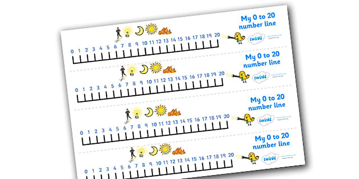 0-20 Number Line (Light and Dark) (teacher made) - Twinkl