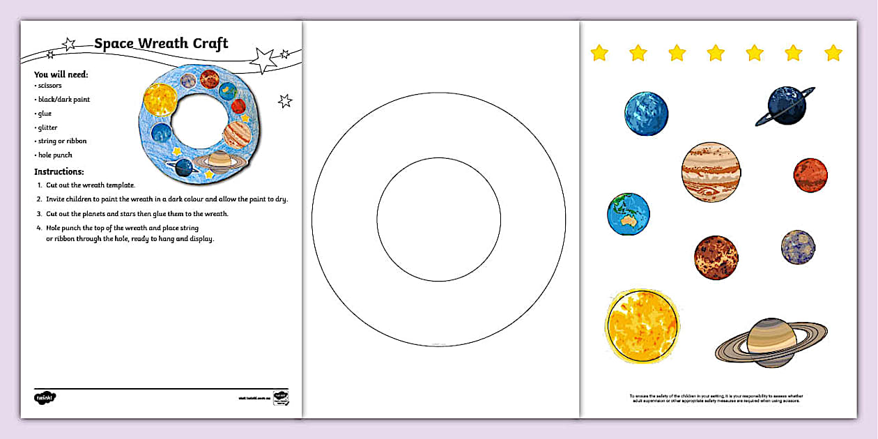 Space Wreath Craft (teacher made) - Twinkl