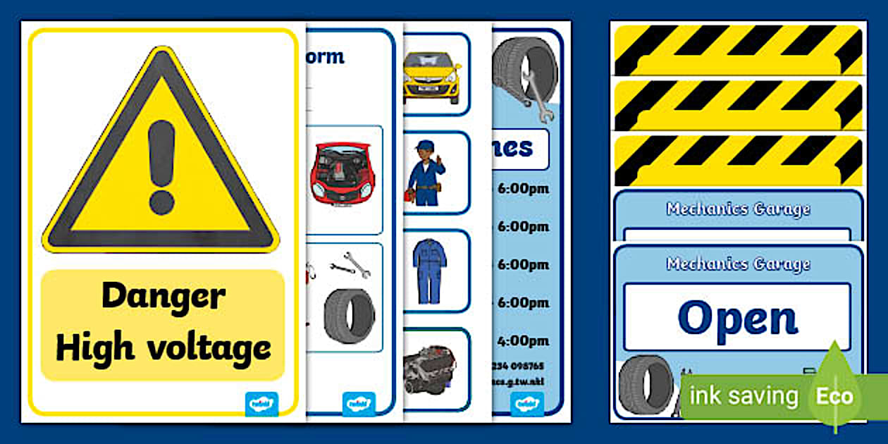 Mechanics and Garage Role-Play Pack (teacher made) - Twinkl