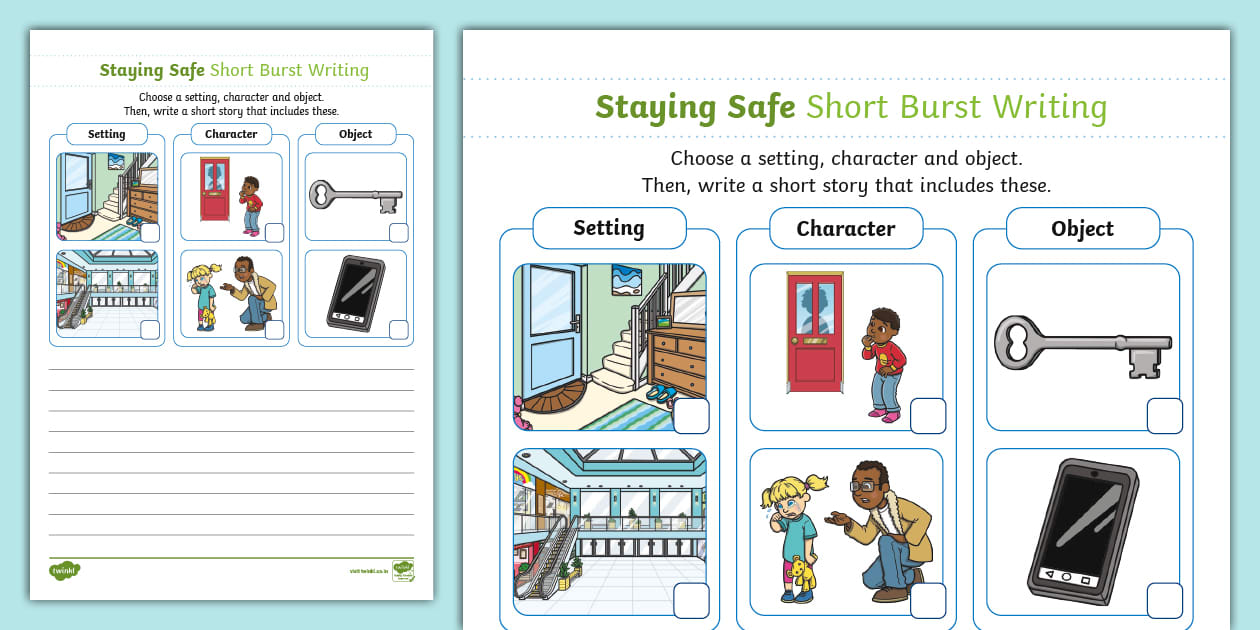 Staying Safe Short Burst Writing Template - Twinkl