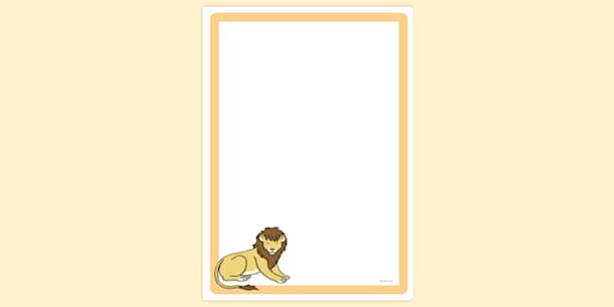 Lion Lowering Itself to the Ground Page Border | Twinkl