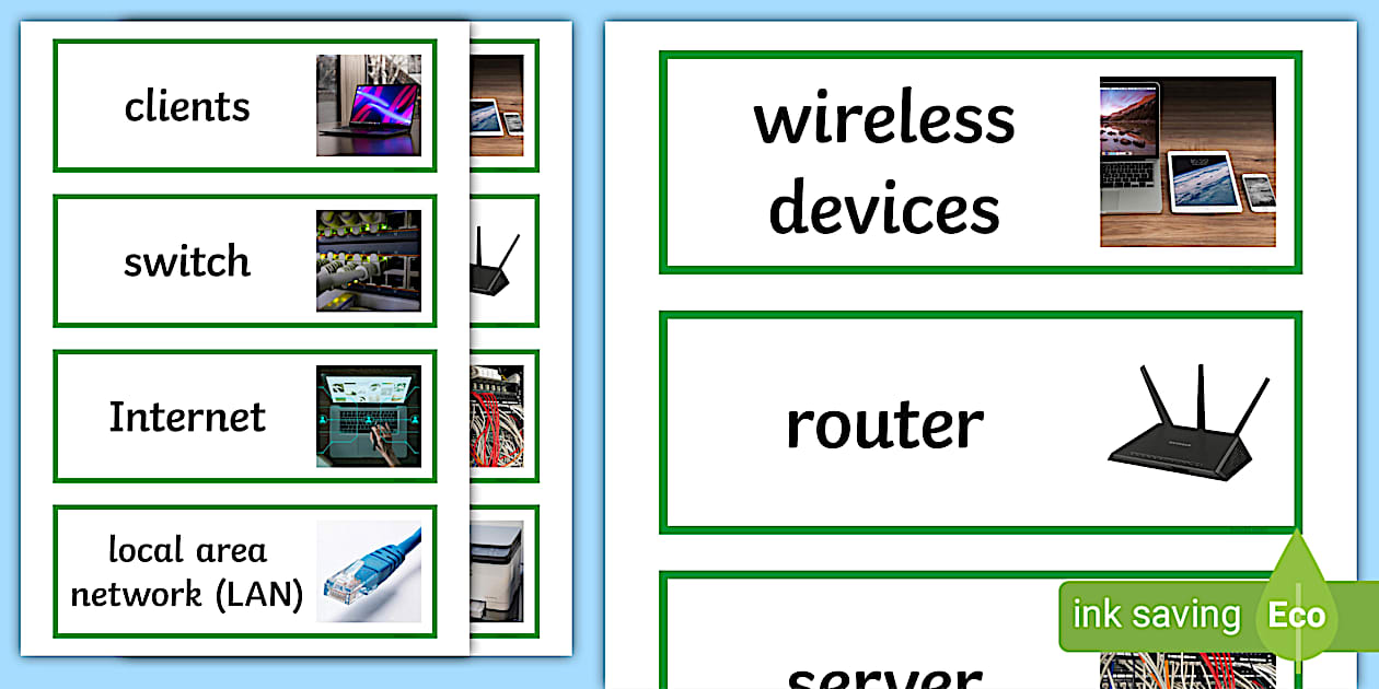 KS2 Computer Network Word Cards - Twinkl