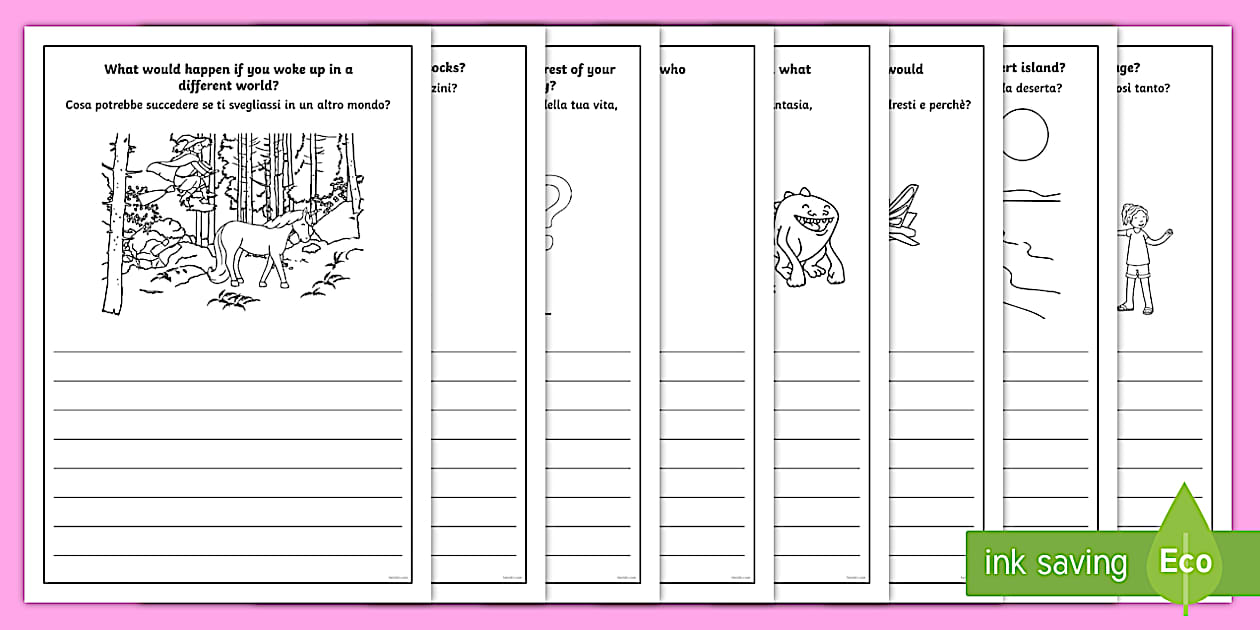 Creative Writing Prompt Question Writing Frames English/Italian - Creative