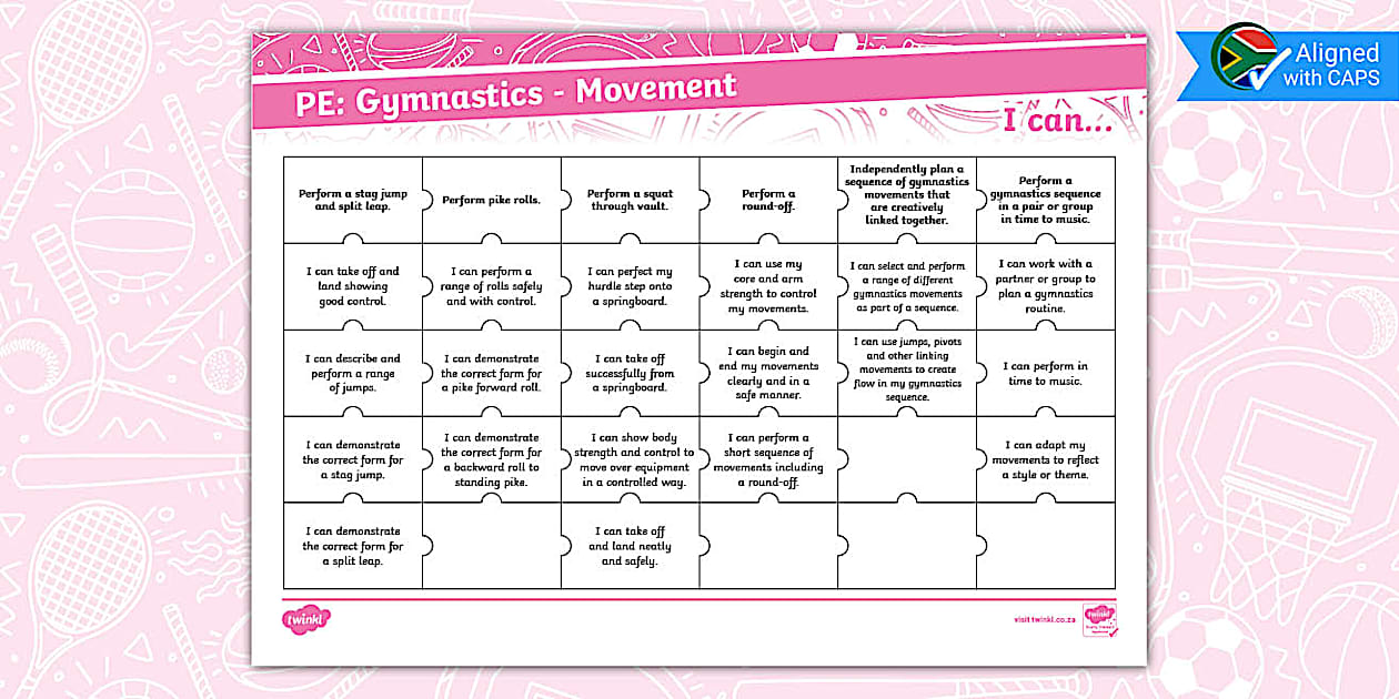 Grade 5 Term 3 Physical Education Gymnastics: Jigsaw Targets