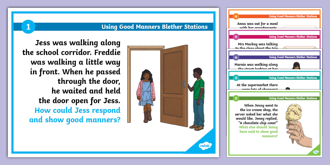 Using Good Manners Blether Stations (teacher made) - Twinkl
