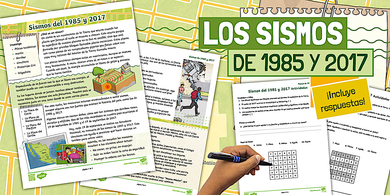 Sismo del 1985 y 2017 (teacher made) - Twinkl