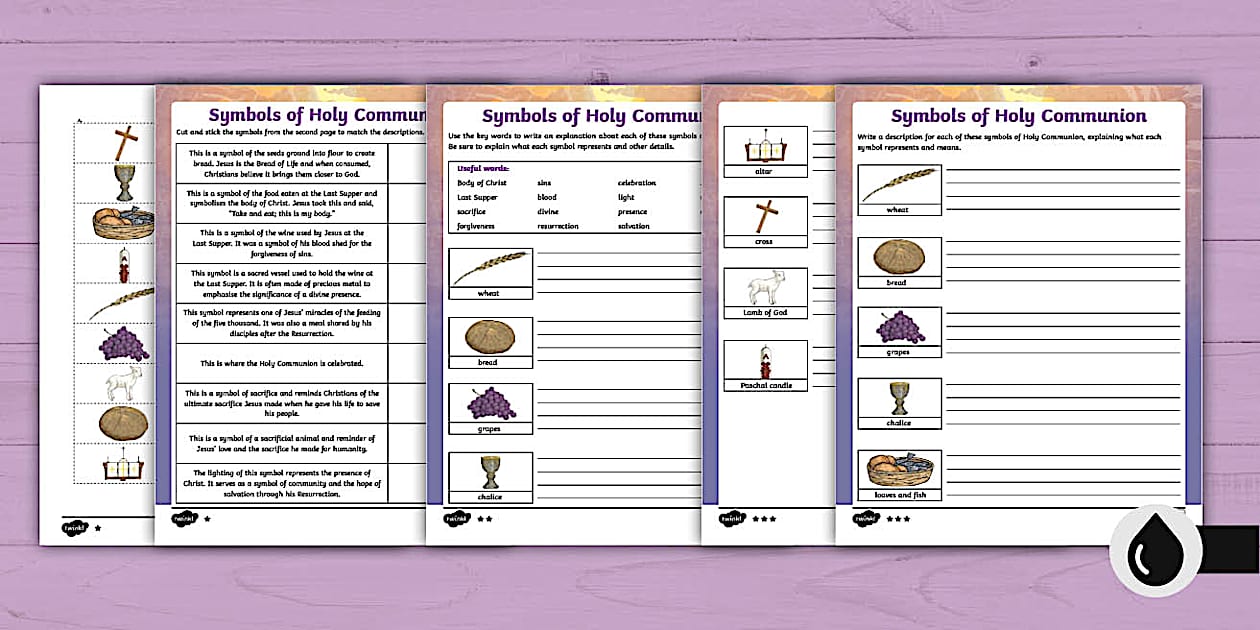 Symbols of Holy Communion Activity (teacher made) - Twinkl