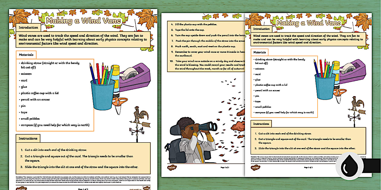 Wind Vane Craft (teacher made) - Twinkl