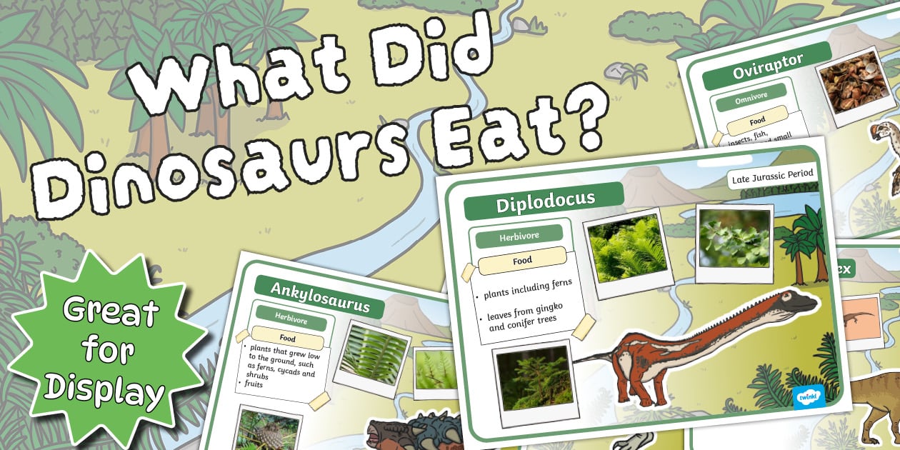 What Did Dinosaurs Eat? Posters - Twinkl - KS1