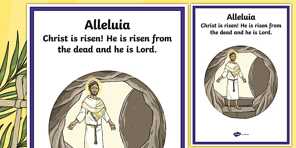 Christ is Risen, Alleluia Large Display Poster - Twinkl