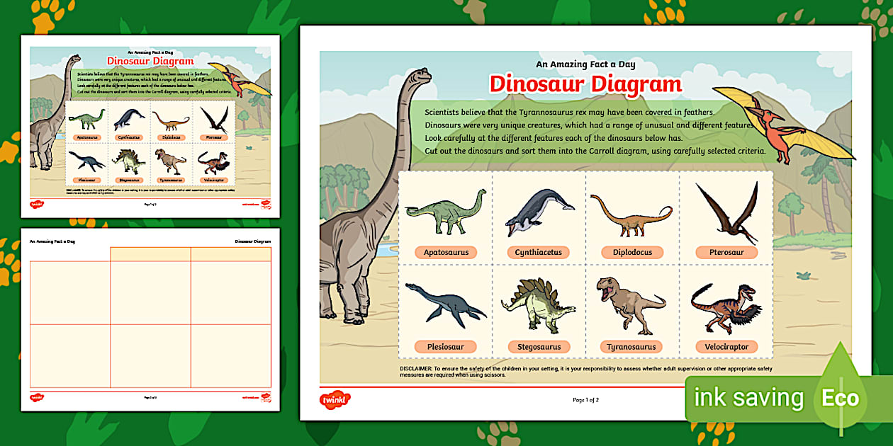 Dinosaur Diagram Worksheet / Worksheet - Twinkl