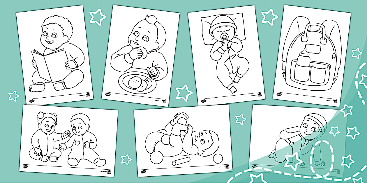 La creșă – Primele mele desene de colorat - Twinkl