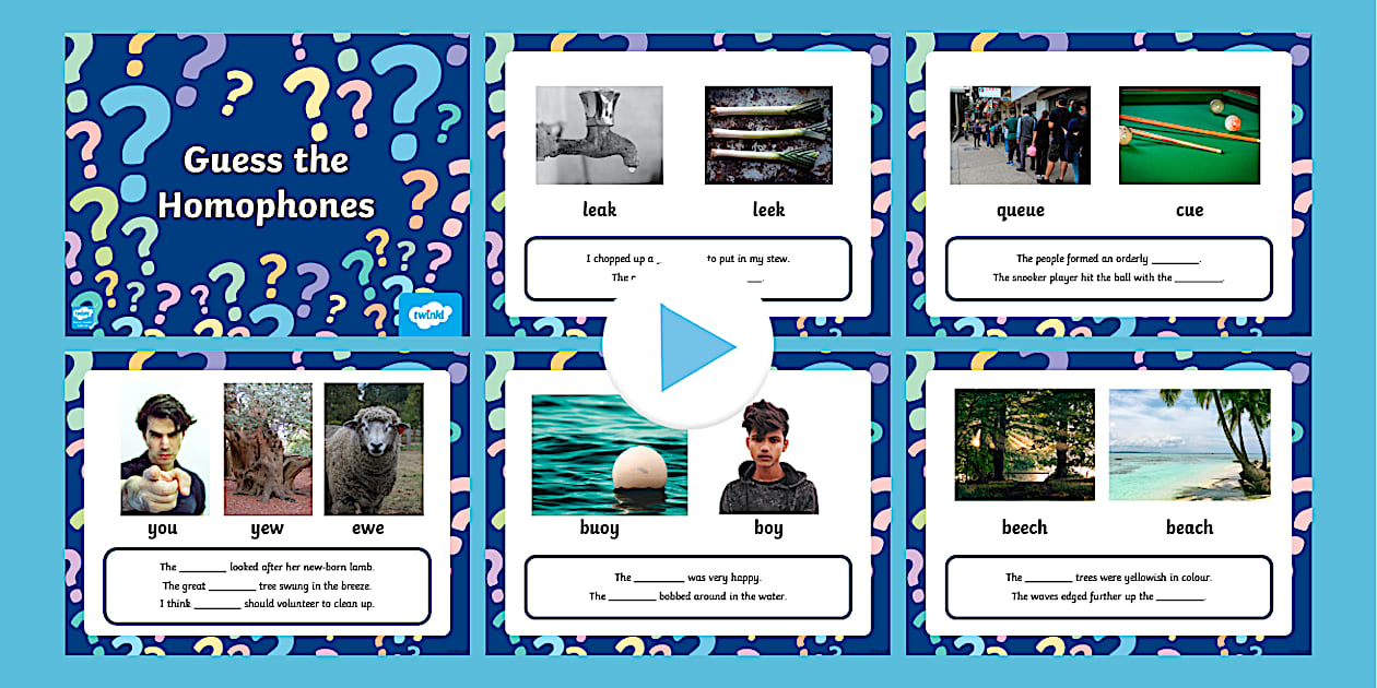 Guess the Homophone Riddles PowerPoint - Twinkl