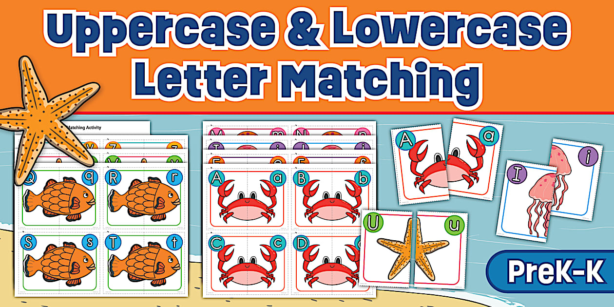 Ocean Animals Letter Matching Activity Cards