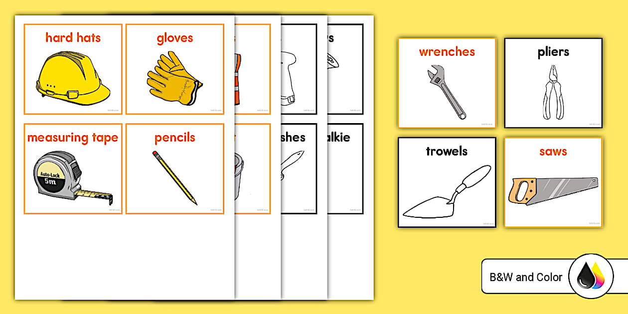 Construction Zone Dramatic Play Labels - Twinkl