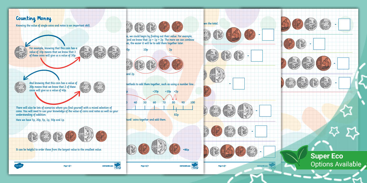 Counting Money (Ages 6 - 7) (profesor hizo) - Twinkl