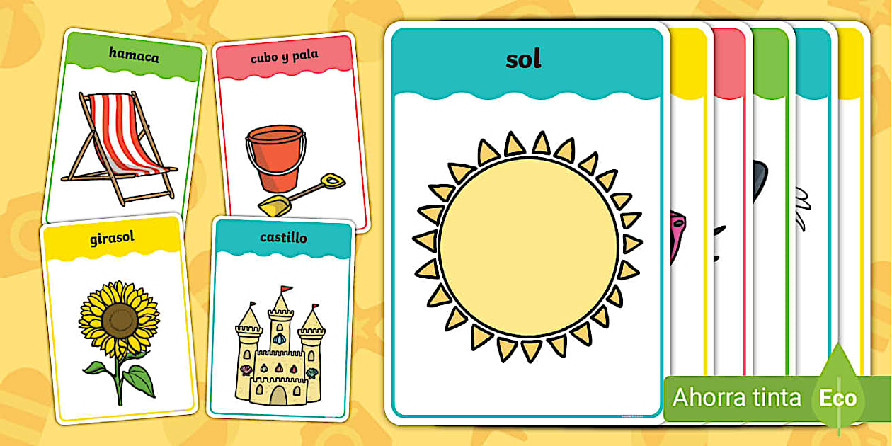 Tarjetas de vocabulario: Verano (teacher made) - Twinkl