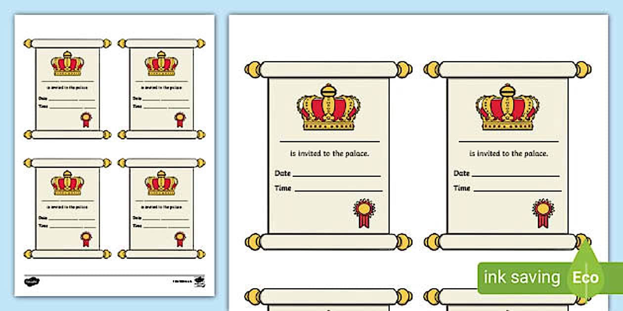 Editable Fairy Tale Castle Invitations - Twinkl